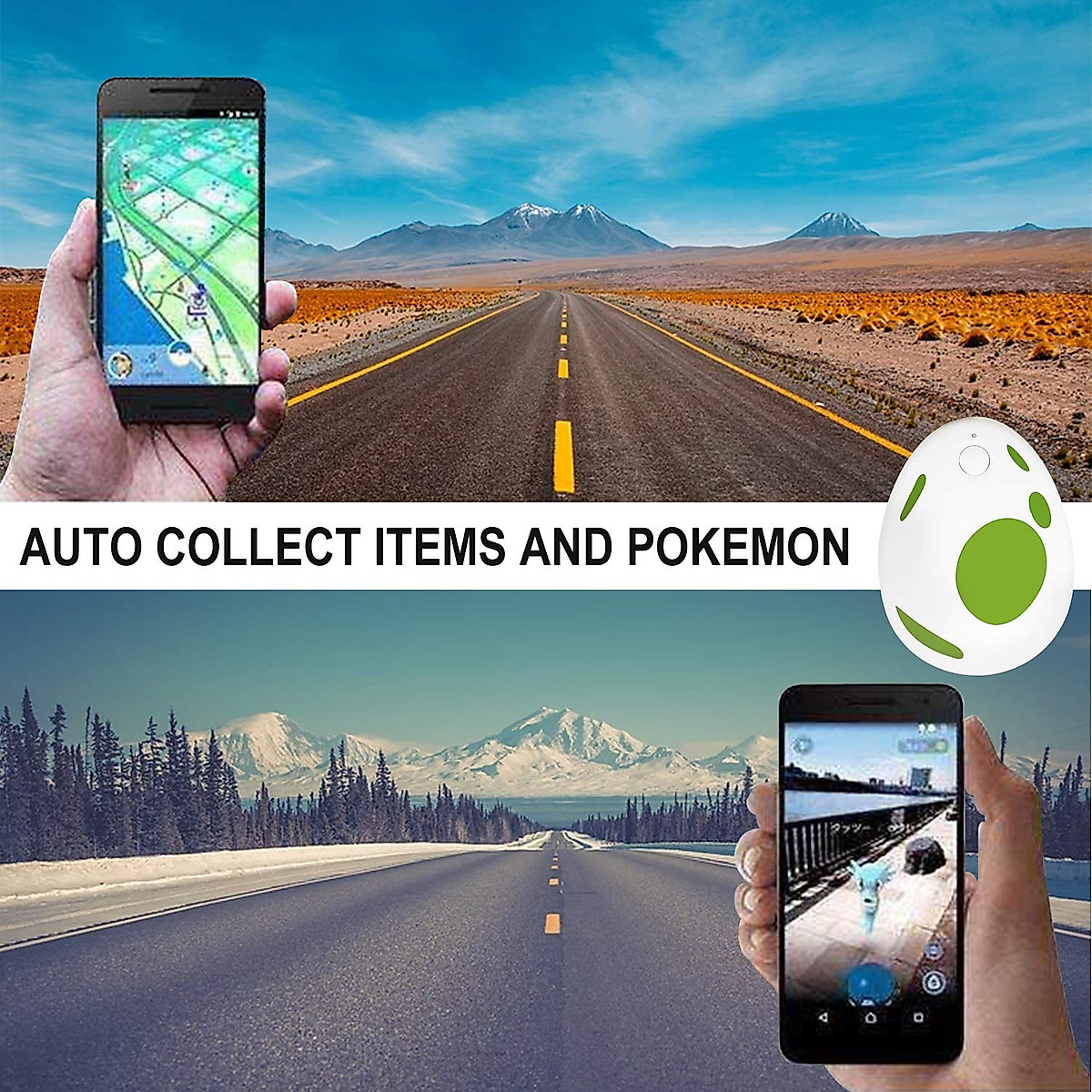 Pocket Egg Auto Catch for Go Plus Accessory, 20m Range Long Distance Wireless Bluetooth for Android & iPhone, Long Standby Time (Green)