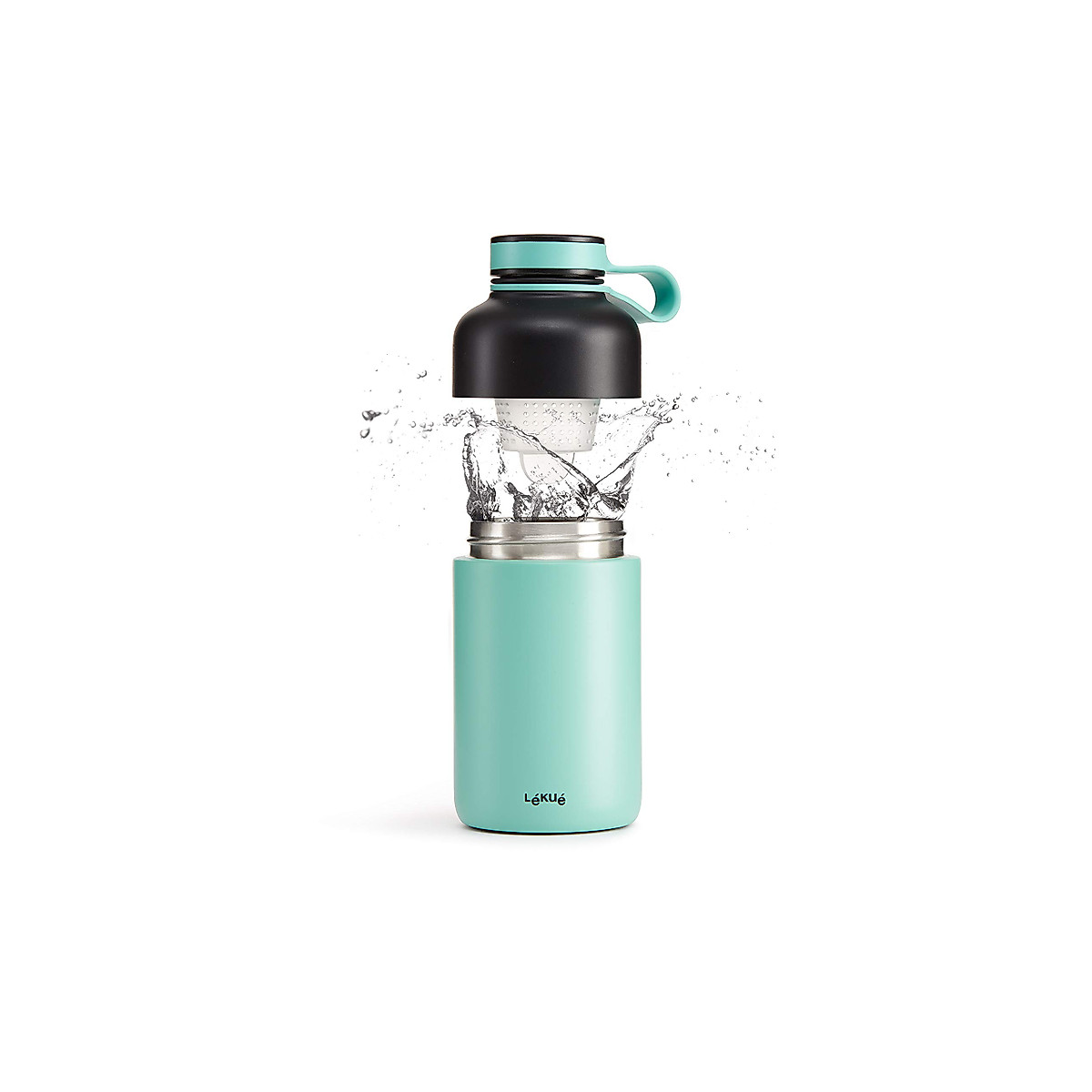 Lékué Go Insulated Bottle, 16.9oz, Gray