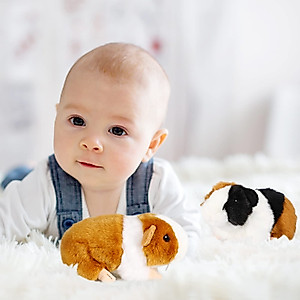 Aoriher 2 Pcs Cute Guinea Pig Stuffed Animal 8 Inch Soft Guinea Pig Plush Toys Nice Gift for Boys Girls Christmas Birthday Themed Party Supplies(Black, Yellow)