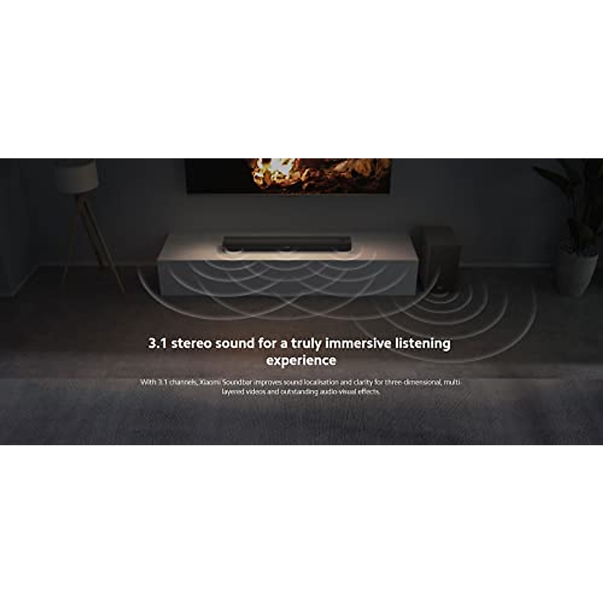 Xiaomi Soundbar 3.1ch, 430W Max Power, 3.1ch DTS® Virtual X Sound, One-tap to Play Audio with NFC, Wireless and immersive subwoofer Experience