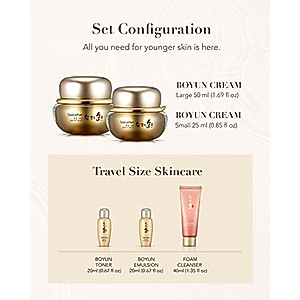 SOORYEHAN BOYUN CREAM SKINCARE GIFT SET - Korean Skincare Gift Set, Luxury High-end Skin Toner, Emulsion Lotion, Cleansing Foam, Whole Red Ginseng, Boyun Cream Set (155ml / 5.24 Fl Oz) by LG BEAUTY