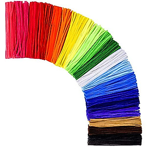 KASEMI Pipe Cleaners,1000 pcs and 20 Assorted Colors 12 inch Chenille Stems for DIY Art Creative Crafts Decorations