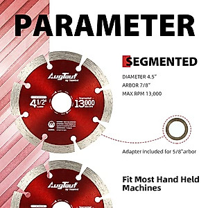 4-1/2" Diamond Blade, Segmented Diamond Saw Blade for Porcelain, Tile, Brick, Granite and Concrete (4.5"-3pcs)