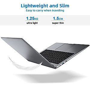jumper Laptop 14 inch 12GB DDR4 RAM 256GB SSD,Intel Quad Core Celeron N4100, Windows 11 Thin and Light Laptops Computer, Full HD 1080P Display,HD Webcam,Dual Speakers,2.4/5Ghz WiFi,Long Battery Life