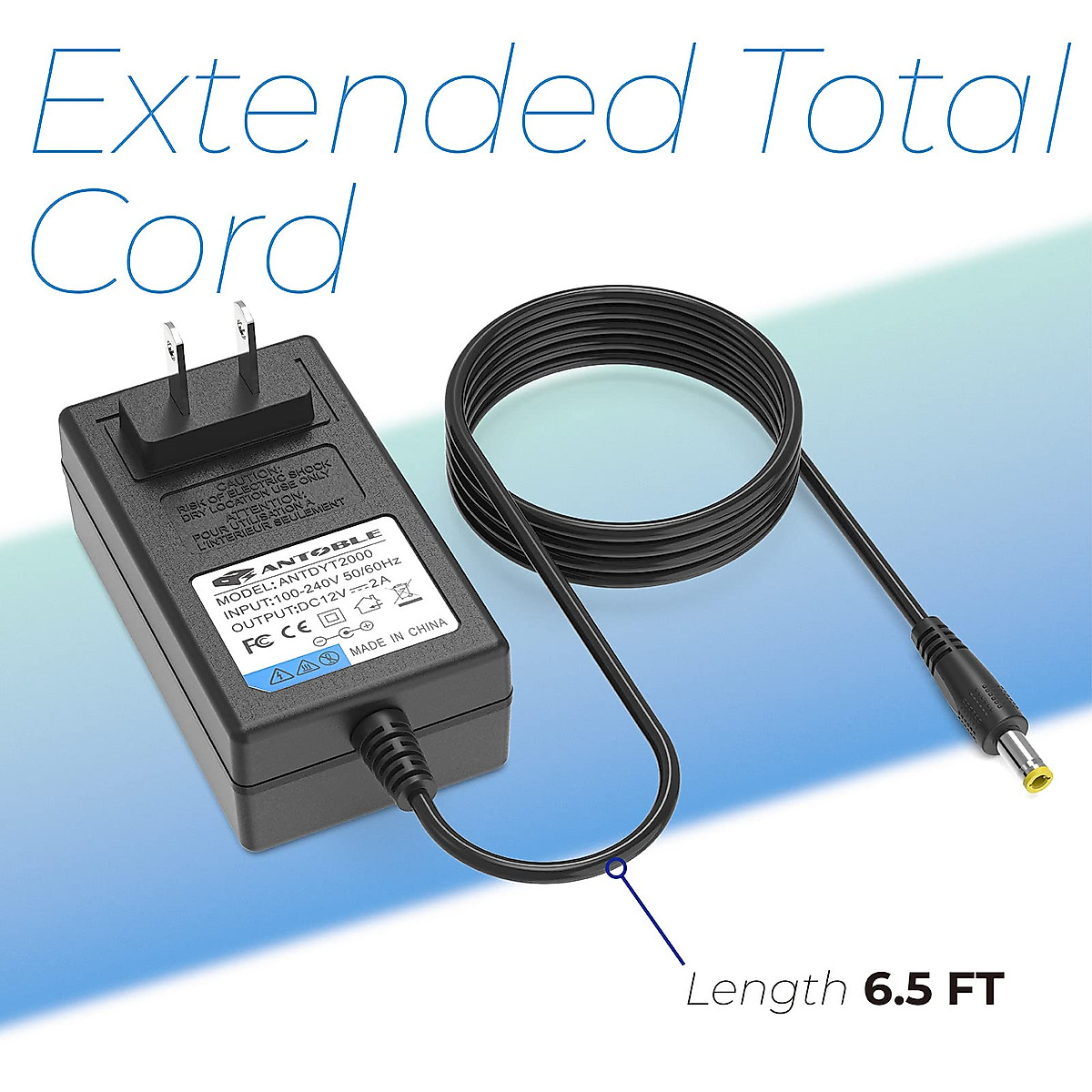 AC Adapter Charger for Seagate Freeagent & WD Western Digital External Hrad Drive HDD 6.5 Ft Power Cord