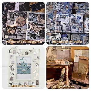 200 Pieces Vintage Scrapbook Kit Scrapbook Stickers Journaling Stickers for Scrapbooking Materials, Planner DIY Arts Craft Collage