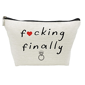 Funny Engagement Gift for Her, Bride, Bride to Be, Newly Engaged, Bridal Shower Gifts for Her, Makeup Bag Cosmetic Travel Accessories Bag Toiletry Case Gifts for Women, Bachelorette Party Gifts