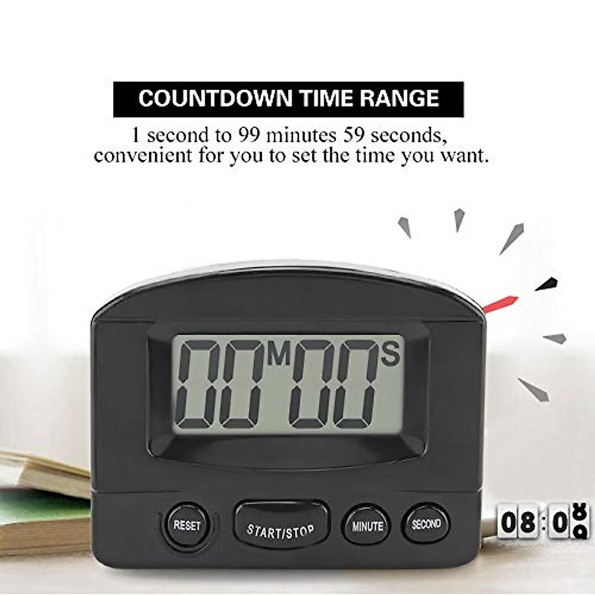 Kitchen Timer, Automatic Reset Digital Timer End Reminder Cooking Timer with Bracket and LCD Display for Kitchen, Restaurant, Home(Timer XL-331 black)
