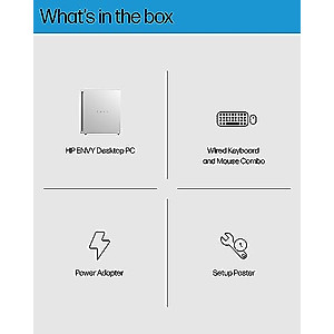 HP Envy Desktop Bundle PC, NVIDIA GeForce RTX 3070 Graphics,12th Generation Intel Core i9 Processor, 64 GB SDRAM, 2 TB SSD, Windows 11 Home OS, Wi-Fi & Bluetooth