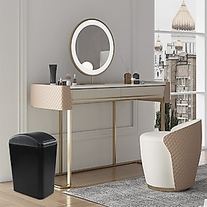 Melontray 3 Pack 4.5 Gallon Swing lid Garbage Can, Plastic Trash Bins for Office, Kitchen, Bathroom, Bedroom, Black