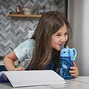 Move2Play - Kids Elephant Water Bottle with Straw - BPA Free - 16 Ounces - Toddler Water Bottle Gift for 2 3 4 Year Old Boys And Girls