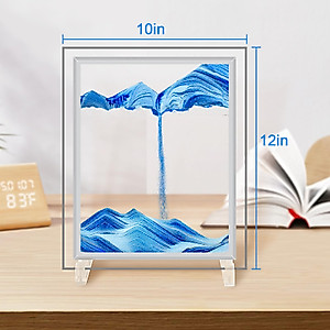 NIUCOO Sand Art Liquid Motion, Moving Sand Art Picture 3D Sea Sandscape, Flowing Sand Frame Adult Kid Large Desktop Art Toys (large)