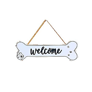 YMULAS Wooden Welcome Sign for Front Door Porch Wall Rustic Farmhouse Wood Hanging Welcome Plaque Wall Art Door Hangers Decorations for Bar, Restaurant,Home,Outdoor (White)