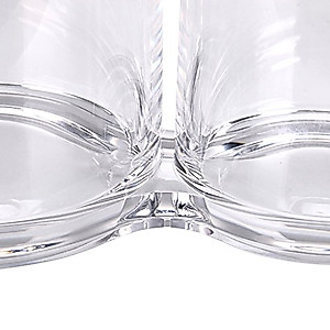 Hipiwe Clear Acrylic Cotton Swab Holder Preminm Quality Round Container Cotton Pad Q-tip Organize Case for Make Up Brush Clear Apothecary Jar