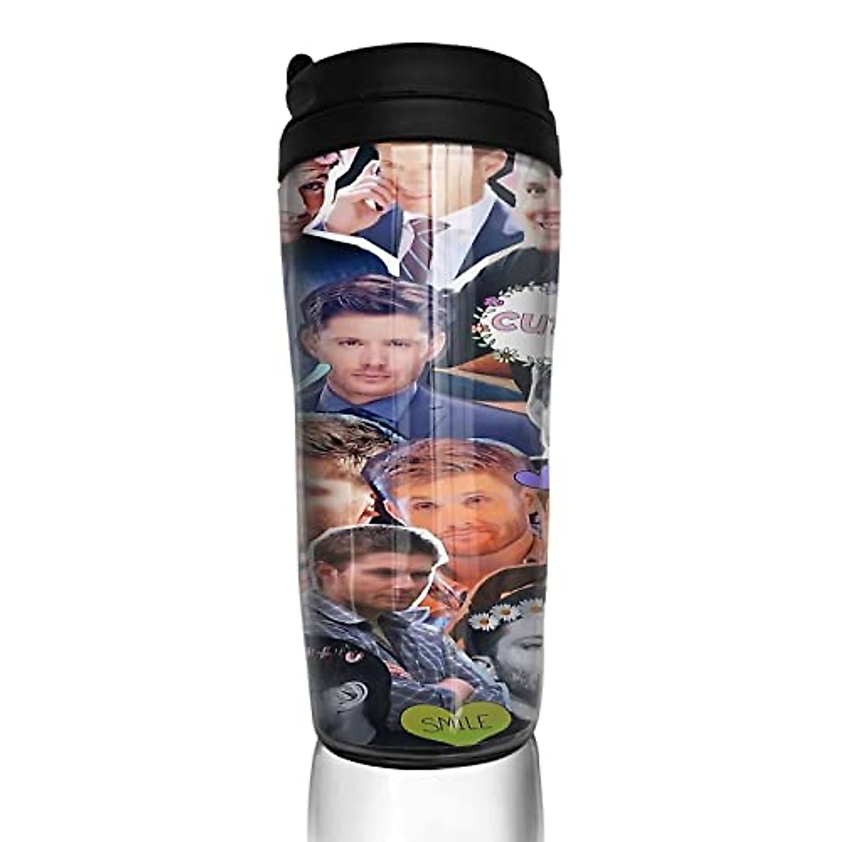 Jensen Ackles Collage Tumbler Coffee Cups Double Insulated With Lid Ice Drink Hot Beverage For Office Home Travel
