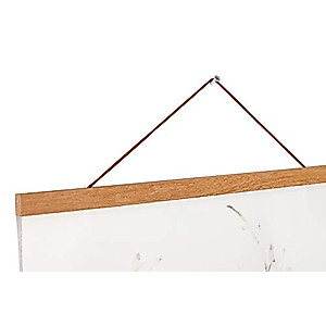 2 Pack Magnetic Poster Hanger Frame, 20x28 20x30 20x26 Light Wood Wooden Magnet Canvas Artwork Print Dowel Poster Hangers Frames Hanging Kit (Teak Wood, 20", 2 Packs)