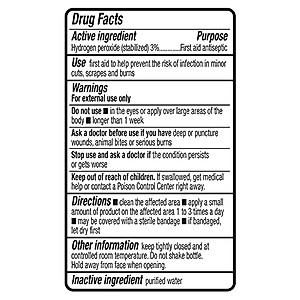 Amazon Basics Hydrogen Peroxide Topical Solution USP, 16 Fl Oz (Pack of 1), (Previously Solimo)