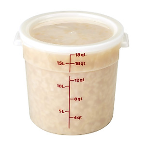 Cambro RFSC12148 White Poly Lid for 12 / 18 / 22 Qt Round Containers(Pack of 6)