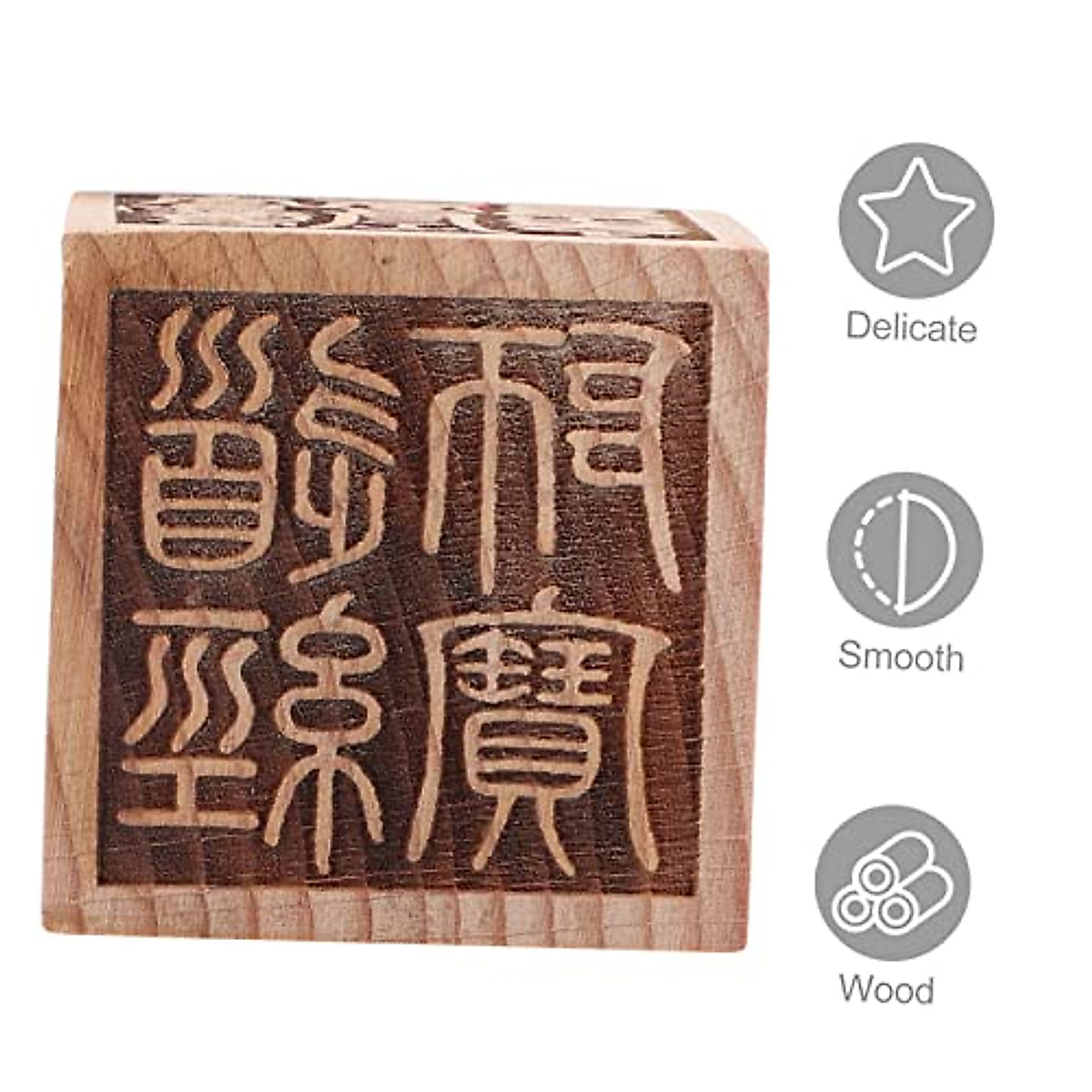 SEWACC Wooden Six Sided Seal Home Goods Decor Desktop Decor Wooden Stamps Wooden Seal Stamp Tabletop Chinese Seal Decorative Buddha Sturdy Buddha Stamp Reusable Buddha Stamp Chinese Stamp