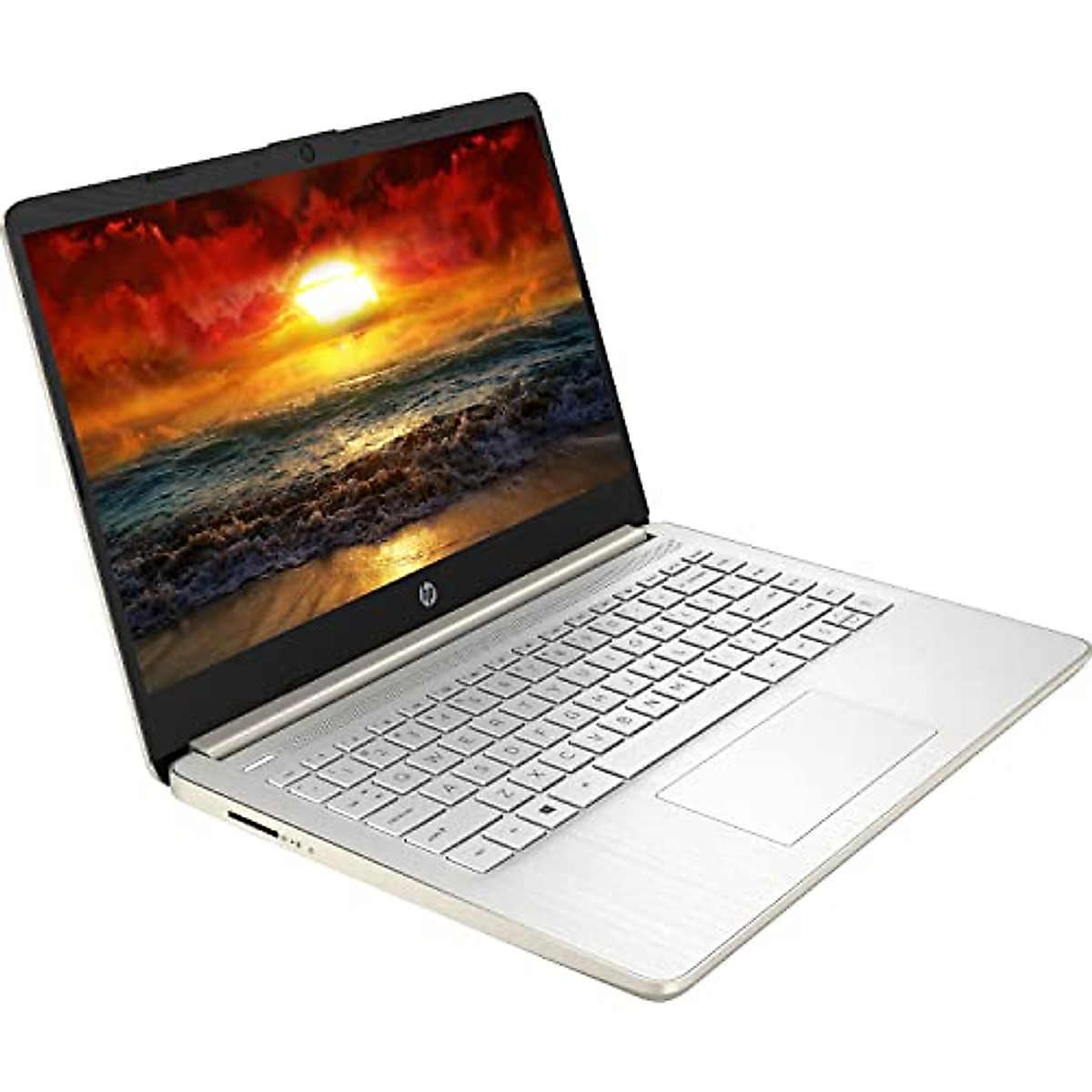 2022 HP Premium 14-inch HD Thin and Light Laptop, Intel Dual-Core Processor, 16GB RAM, 64GB Storage, Long Battery Life, Webcam, Bluetooth, HDMI, Wi-Fi, Pale Gold, Windows 10 (Renewed)