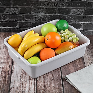 Anbers 5 Packs Plastic Dish Tubs, Commercial Bus Tub Tote Box, Grey, 8 L