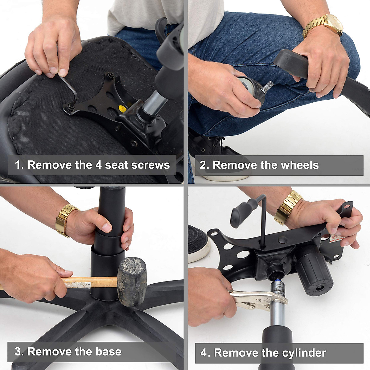 SGS-Office Chair Cylinder Replacement Parts-6 Inches-Tall Person-Gas Lift with Standard Diameters-Hydraulic Pneumatic Piston Can Be Used for Desk Chairs, Executive, Computer Chairs