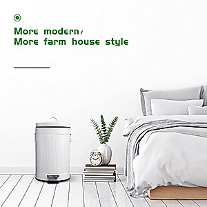 Innovaze 3.2 Gal + 0.8 Gal Bathroom Trash Can, Stylish White Steel Small Garbage Can with Lid and Removable Inner Bucket