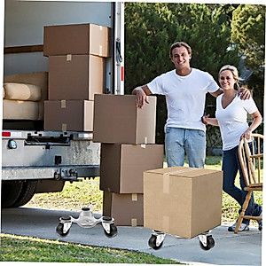 CLISPEED 3pcs 3 Mover Moving Heavy Duty Cart Heavy Duty Casters Furniture Transport Tool Triangle Dolly Swivel Caster Furniture Dolly Heavy Furniture Heavy Duty Dolly Steel Wheel to Rotate