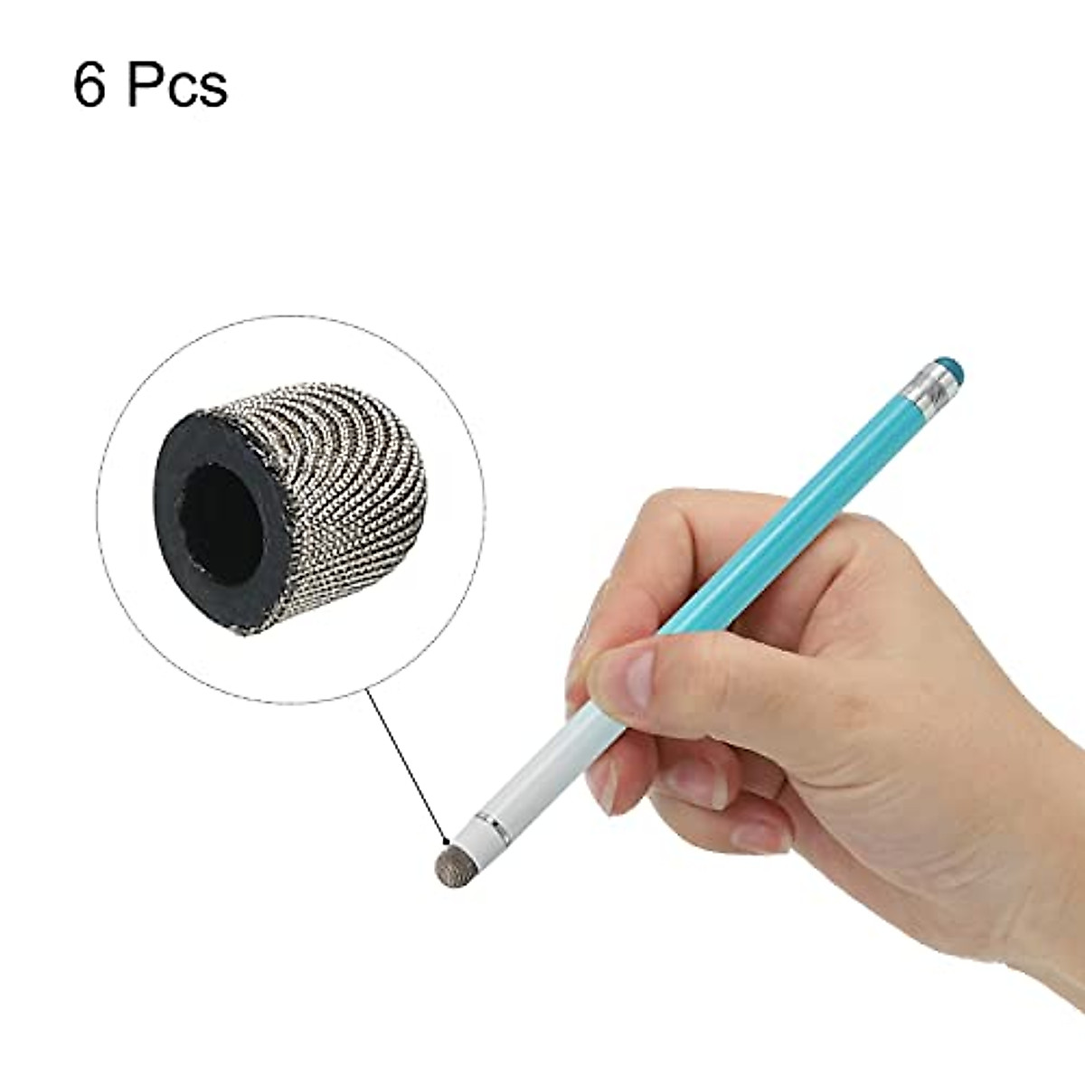 MECCANIXITY 6pcs 6mm Stylus Pen Fine Tips Conductive Fiber Capacitive Touch Screen Pens Tip Universal Replacement