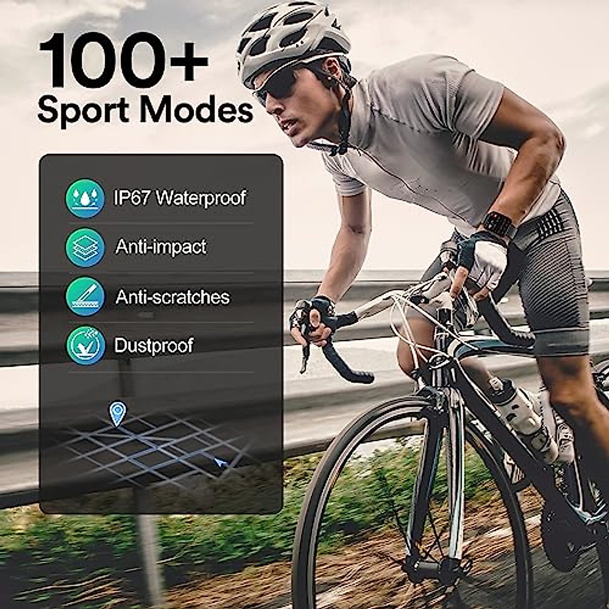 MIYOKO Smart Watch Bluetooth Call for Men Women, 2" HD Touch Screen IP67 Waterproof Smartwatch Fitness Tracker Heart Rate, Sleep Monitor, Blood Oxygen Pressure for Android and iOS. (Black)