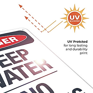 Sigo Signs, No Fishing Deep Water Sign, 10x7 Inches, Rust Free .040 Aluminum, Fade Resistant, Made in USA