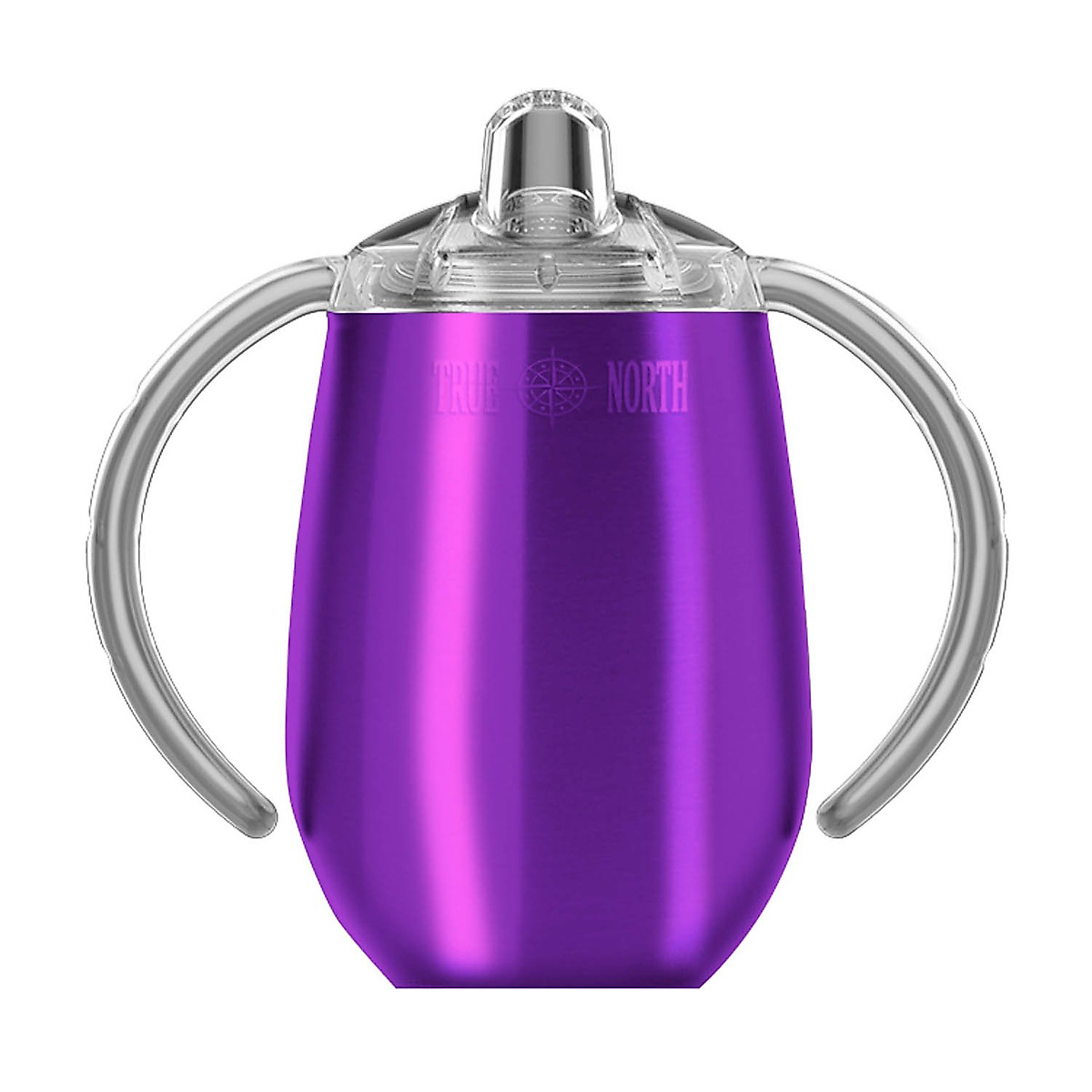 True North Stainless Steel Insulated Sippy Cup for Toddler + Baby with No-Spill BPA Free Triton Lid, Keeps Drinks Cold for 24 Hours, 9 oz, Jewel Purple
