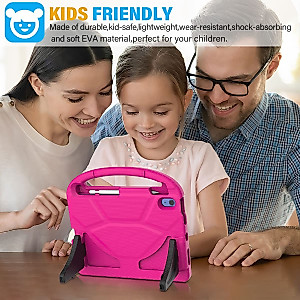 SUPLIK Kids Case for iPad 10th Generation (10.9-inch, 2022), iPad 10th Gen Case with Screen Protector, Durable Shockproof Handle Stand Kids Cover with Pencil Holder for Apple iPad (10 GEN), Pink