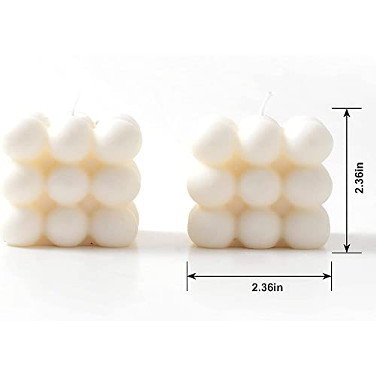 Euforik Bubble Candle Home Decoration White Bubble Candle Handmade Cube for Bedroom Bathroom Decorations Soy Candles