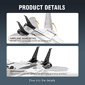 DAHONPA F-14D Fighter Tomcat Military Army Airplane Building Bricks Set with 1 Figure, 404 Pieces Air-Force Build Blocks Toy, Gift for Kid and Adult.