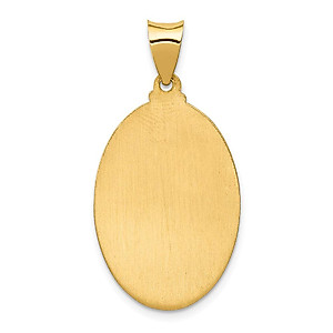 Sonia Jewels 14k Yellow Gold Catholic Patron Saint Anthony Medal Brushed Matte Finish Pendant Charm - 26mm x 15mm