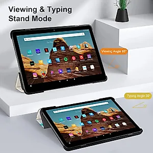 Case Fits Kindle Fire 7 Tablet (9th/7th Generation, 2019 Release), PU Leather Folio Protective Case Stand Shell Back Cover with Auto Sleep/Wake, Magic Map Vintage