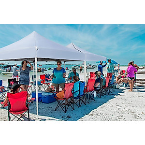 Devoko 10x10ft Patio Pop Up Canopy Tent Outdoor Portable Instant Folding Shelter Canopy Tent for Parties with Wheeled Carry Bag & Sand Bags(Grey)