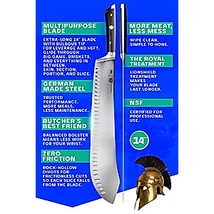 Dalstrong Bull Nose Butcher Knife - 14 inch - Gladiator Series Elite - High Carbon Premium German Steel - Black G10 Handle - Meat BBQ Knife - Sheath Included - NSF Certified