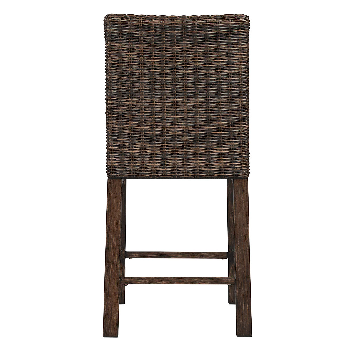 Signature Ashley Outdoor Wicker Barstools (2 Count) and Suncast 33 Gallon Resin Outdoor Trash Can