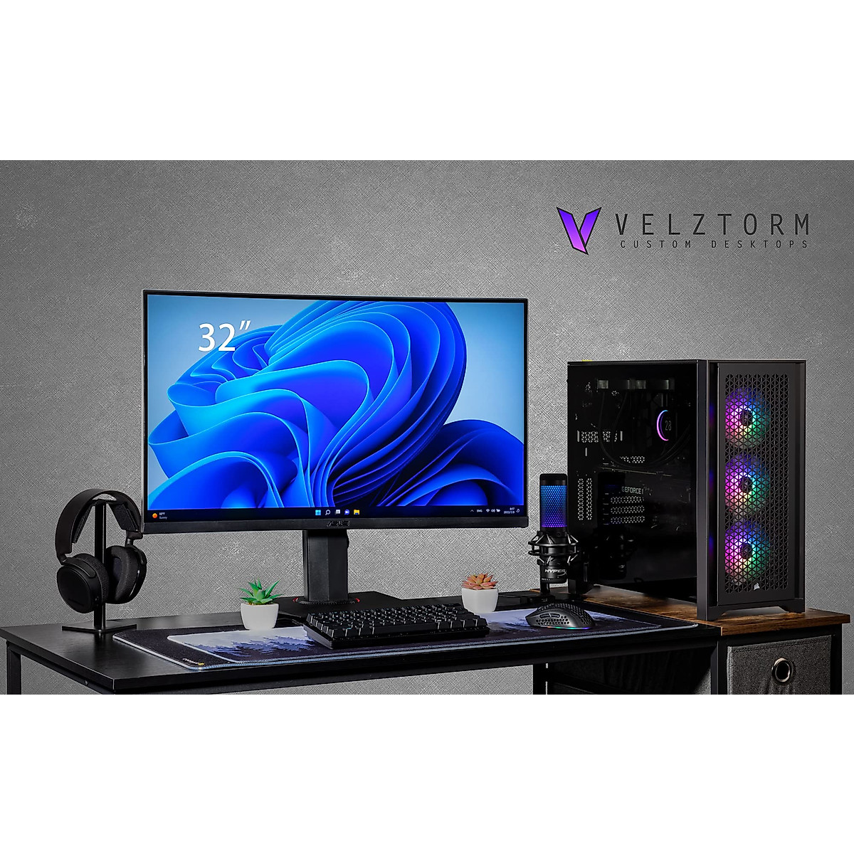 Velztorm Tentorix Custom PC Gaming Tower (240 mm AIO, AMD Ryzen 7 5800X3D 8-Core, GeForce RTX 3070 8GB, 32GB DDR4, 2TB PCIe SSD + 2TB HDD (3.5), AC WiFi, RGB Fans, 750W PSU, BT, Win 11P) VELZ0057