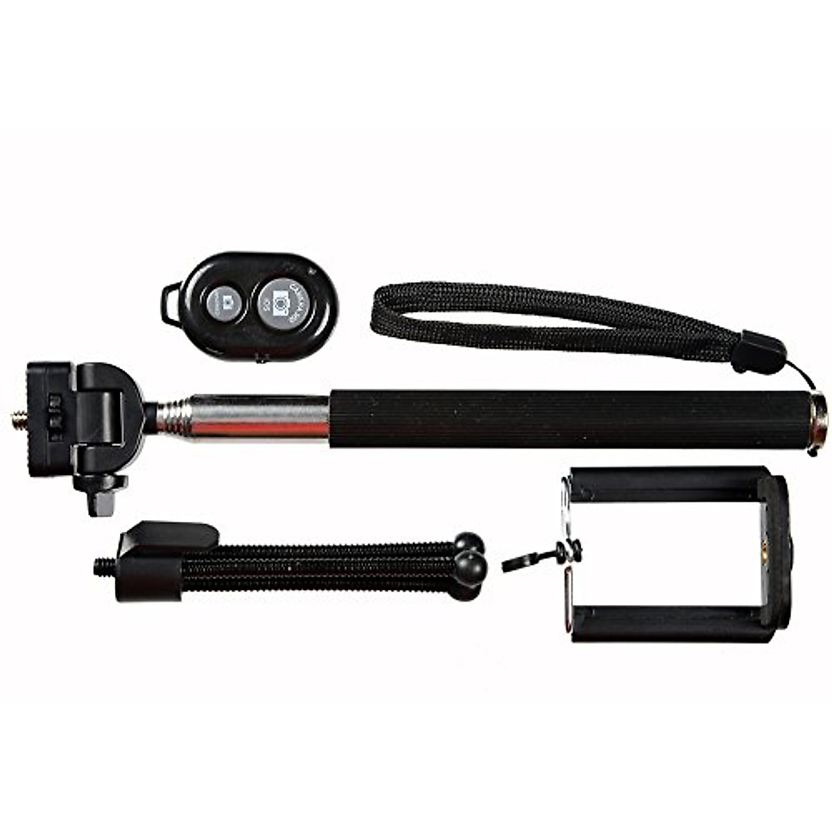 Extra-long Durable Selfie Stick Kit with Tripod by Shutterstix for iPhones, Samsung, Hero & Compact Cameras, with Bonus Tripod, Bluetooth Wireless Remote Control; Latest Version, Light-weight & Compact