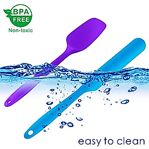 Multicolor Silicone Spatula Set - 446°F Heat Resistant Rubber Spatulas for Cooking,Baking,Mixing.One Piece Design with Stainless Steel Core.Nonstick Cookware friendly,BPA-Free,Dishwasher Safe