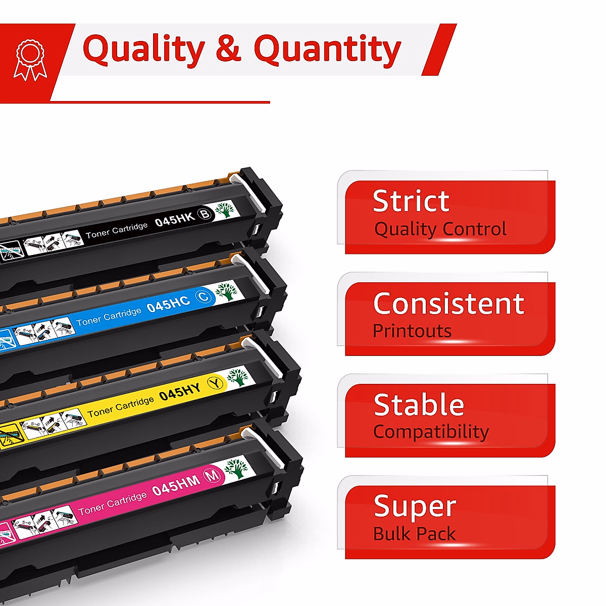 GREENSKY Compatible Toner Cartridges Replacement for Canon CRG 045 045H Color ImageCLASS MF634Cdw MF634 634C MF632Cdw MF633Cdw MF632C MF632 LBP612Cdw LBP613Cdw LBP612C LBP612 Laser Printer (4 Pack)