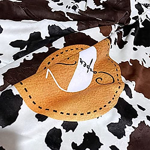 Ussunarts Personalized Baby Name Blanket - Custom Blankets with Name for Boys - Cow Print Blanket – Monogram Baby Name Blanket - Cow Nursery Decor - Cow Kids Bedding, Minky Black/Brown