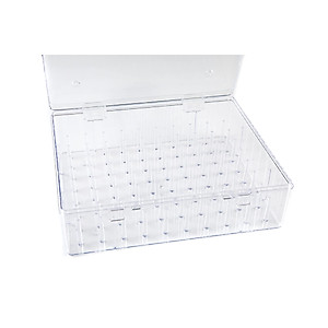 The Quilted Bear Modern Stackable Clear Acrylic Thread Box, 80 Spool Storage - Sewing Organizer