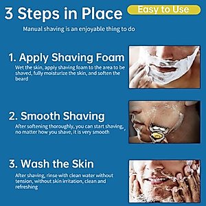 Razor Blades Refills, 【Upgrade 】Sharp Razor Blades Refills Mens Womens, Manual Dual Lubrication Blade - Suitable for Beards, Legs, and Armpits (16PCS)
