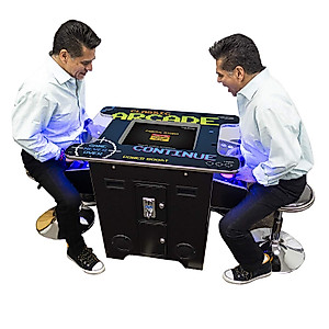 Creative Arcades Full Size Commercial Grade Cocktail Arcade Machine | 2 Player | 412 Games | 22" LCD Screen | Square Glass Top | LED | 2 Sanwa Joysticks | Trackball | 2 Stools | 3 Year Warranty
