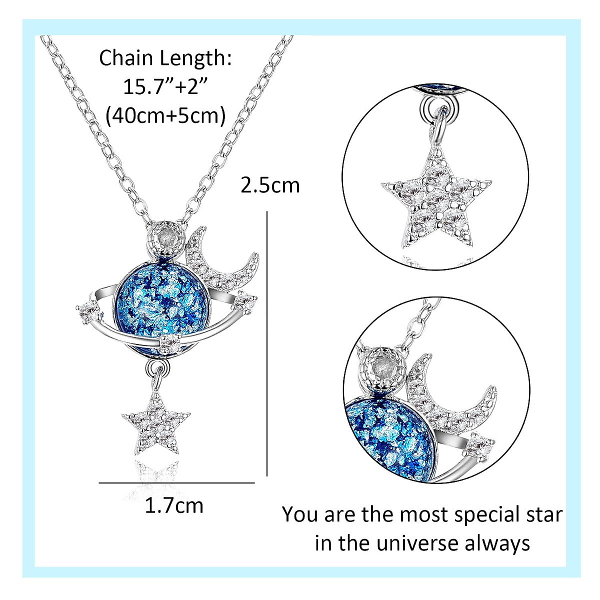 Harlermoon To My Beautiful Granddaughter Necklace Cubic-Zirconia Moon and Star Necklace For Granddaughter Birthday Graduation Gift (to my granddaughter)
