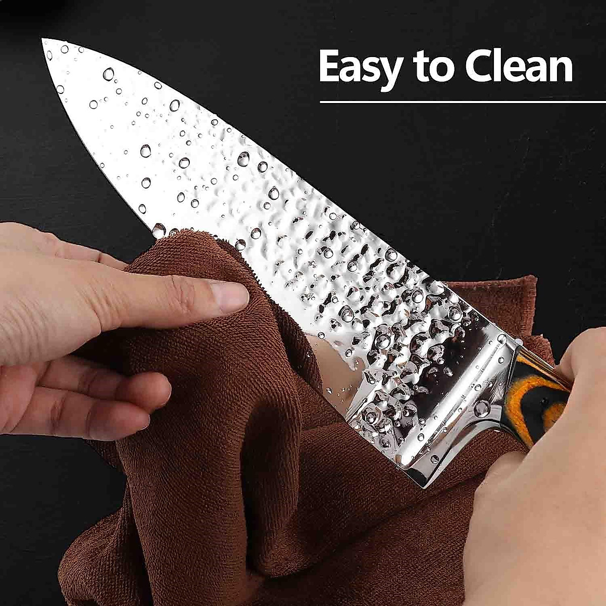 Kitchen Knife Sets with Block, 15-Piece High Carbon Stainless Steel Knife Block Set with Sharpener, Ultra-Sharp kitchen knives with Triple Rivet Wood Handle Perfect for Cooking Cut